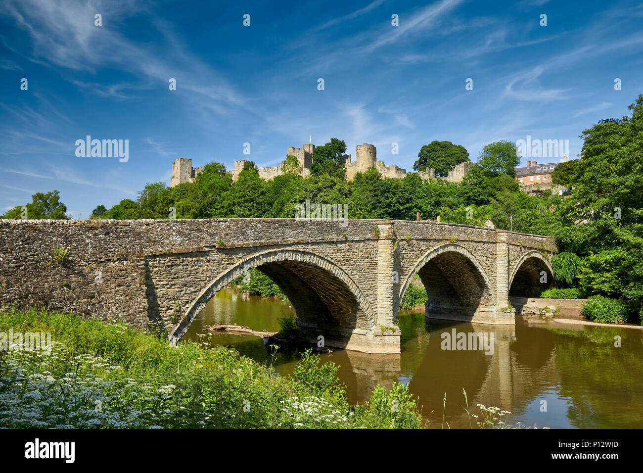 Dinham bridge and ludlow castle hi-res stock photography and images - Alamy