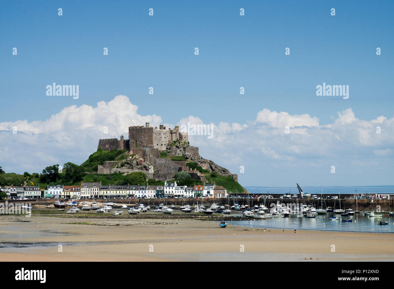 Picturesque Mont Orgueil castle - also known as Gorey Castle - seen ...