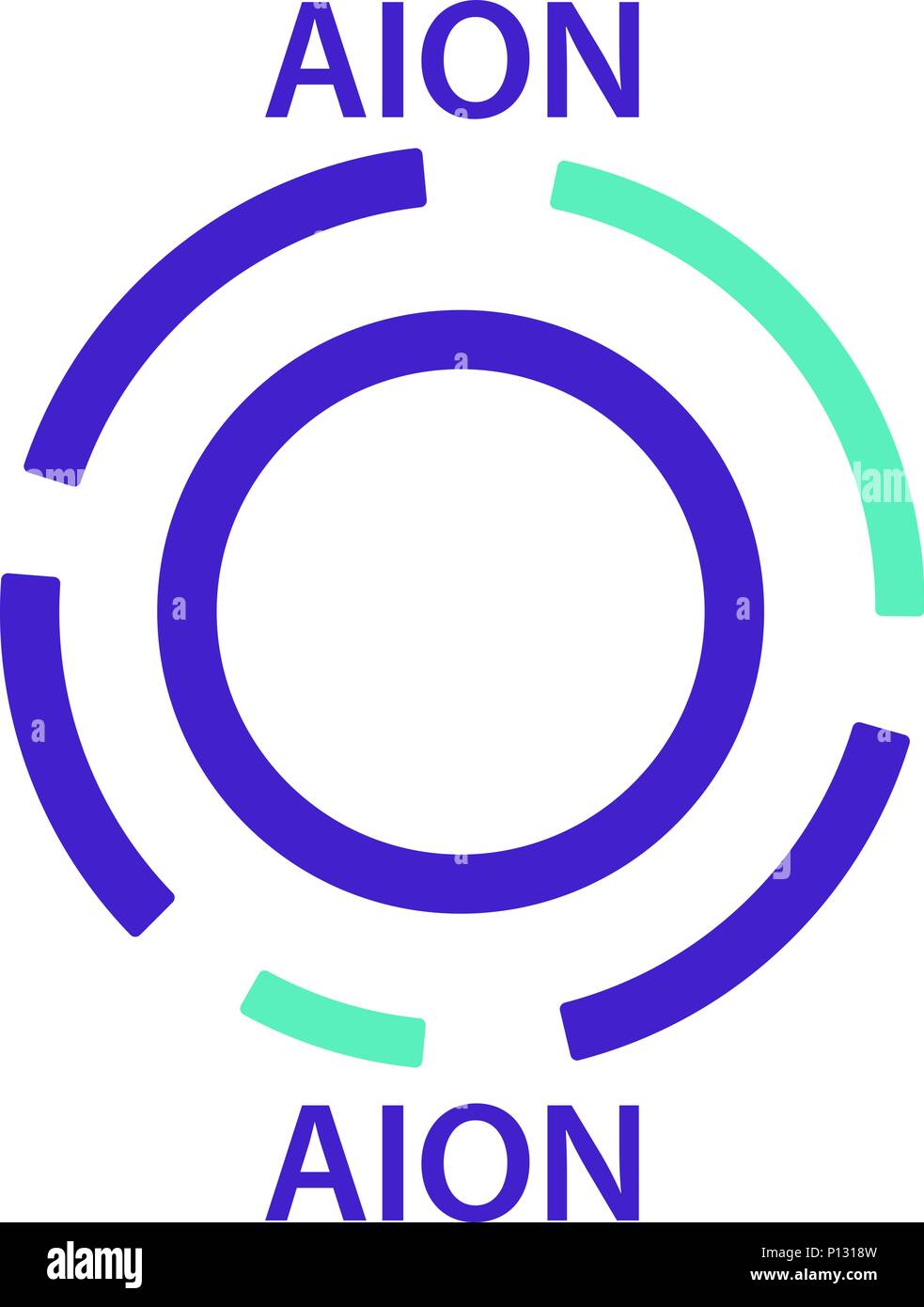 Aion Coin cryptocurrency blockchain icon. Virtual electronic, internet ...