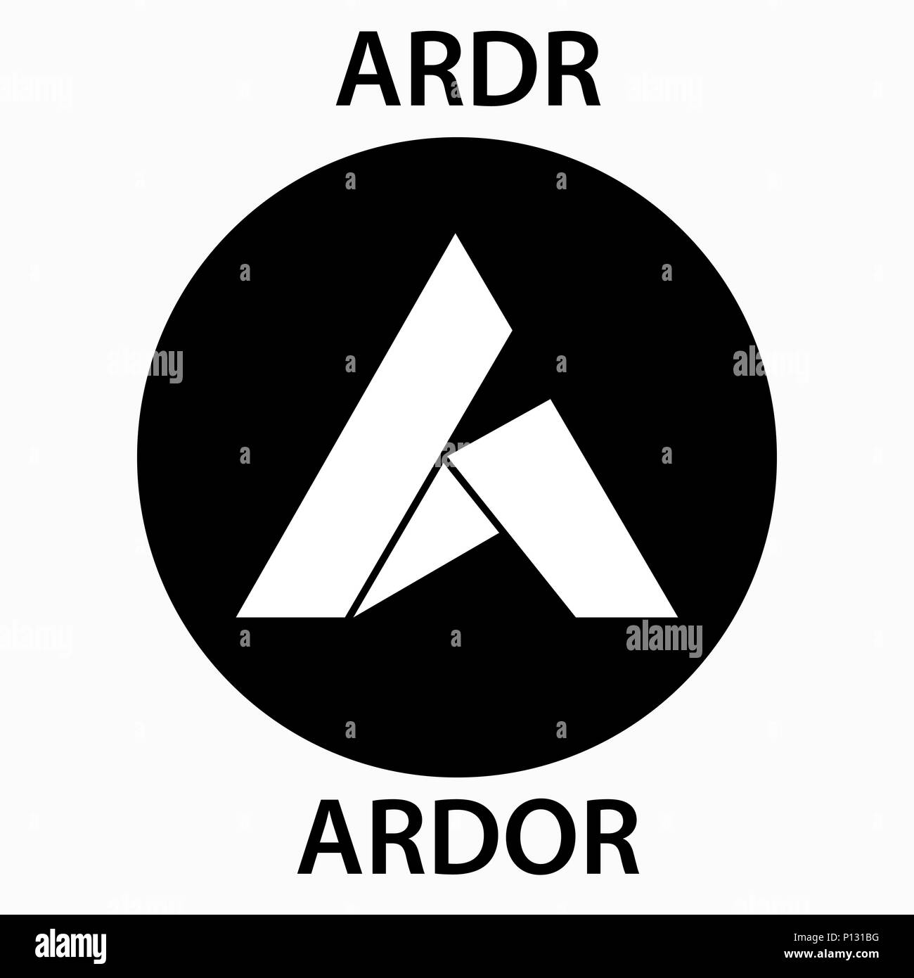 Ardor Coin cryptocurrency blockchain icon. Virtual electronic, internet ...