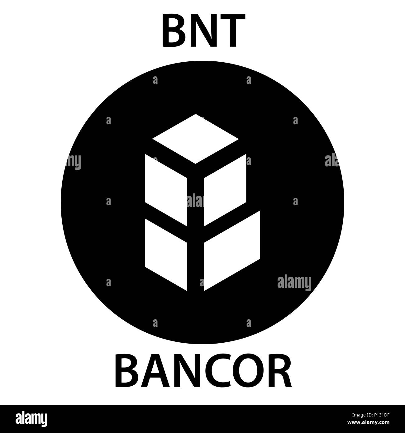 Bancor Coin cryptocurrency blockchain icon. Virtual electronic ...