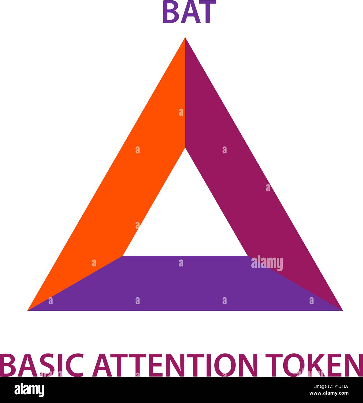 Basic Attention Token Coin cryptocurrency blockchain icon. Virtual electronic, internet money or ...