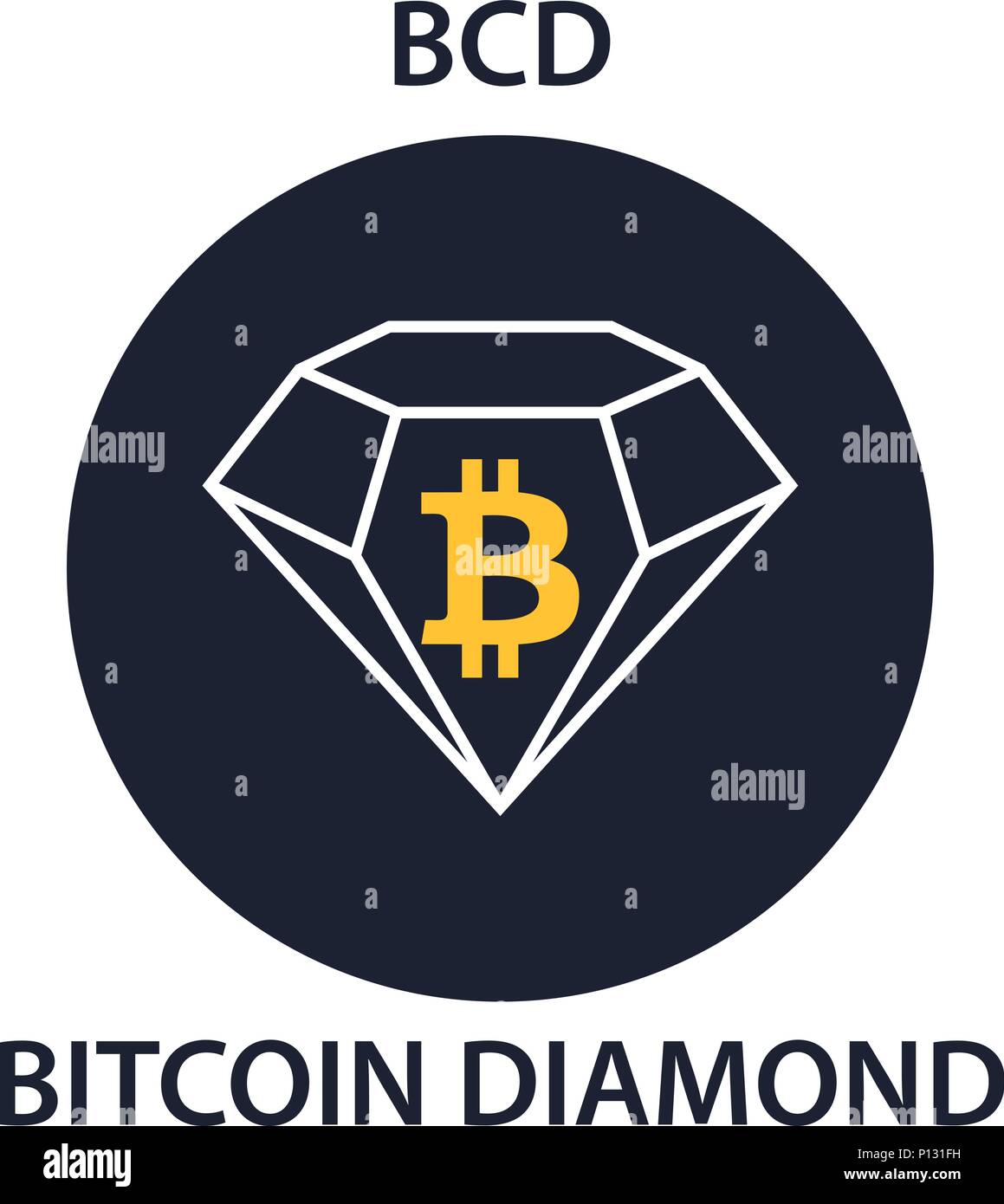 Bitcoin Diamond Coin cryptocurrency blockchain icon. Virtual electronic ...