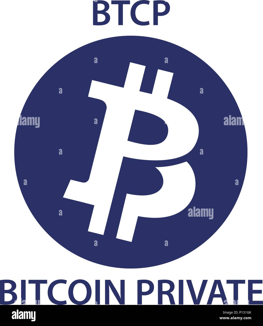 Bitcoin Private Coin cryptocurrency blockchain icon. Virtual electronic ...