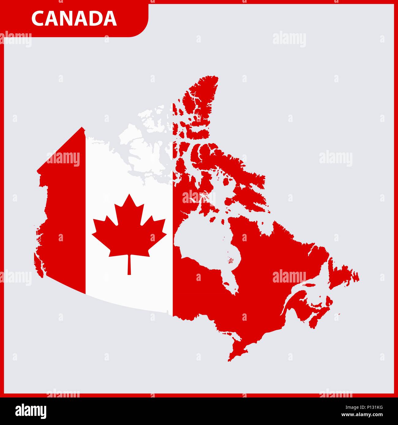 The detailed map of Canada with National Flag Stock Vector Image & Art ...