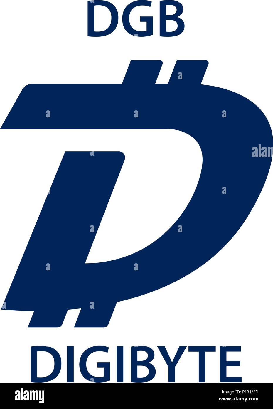 Digibyte Coin cryptocurrency blockchain icon. Virtual electronic ...