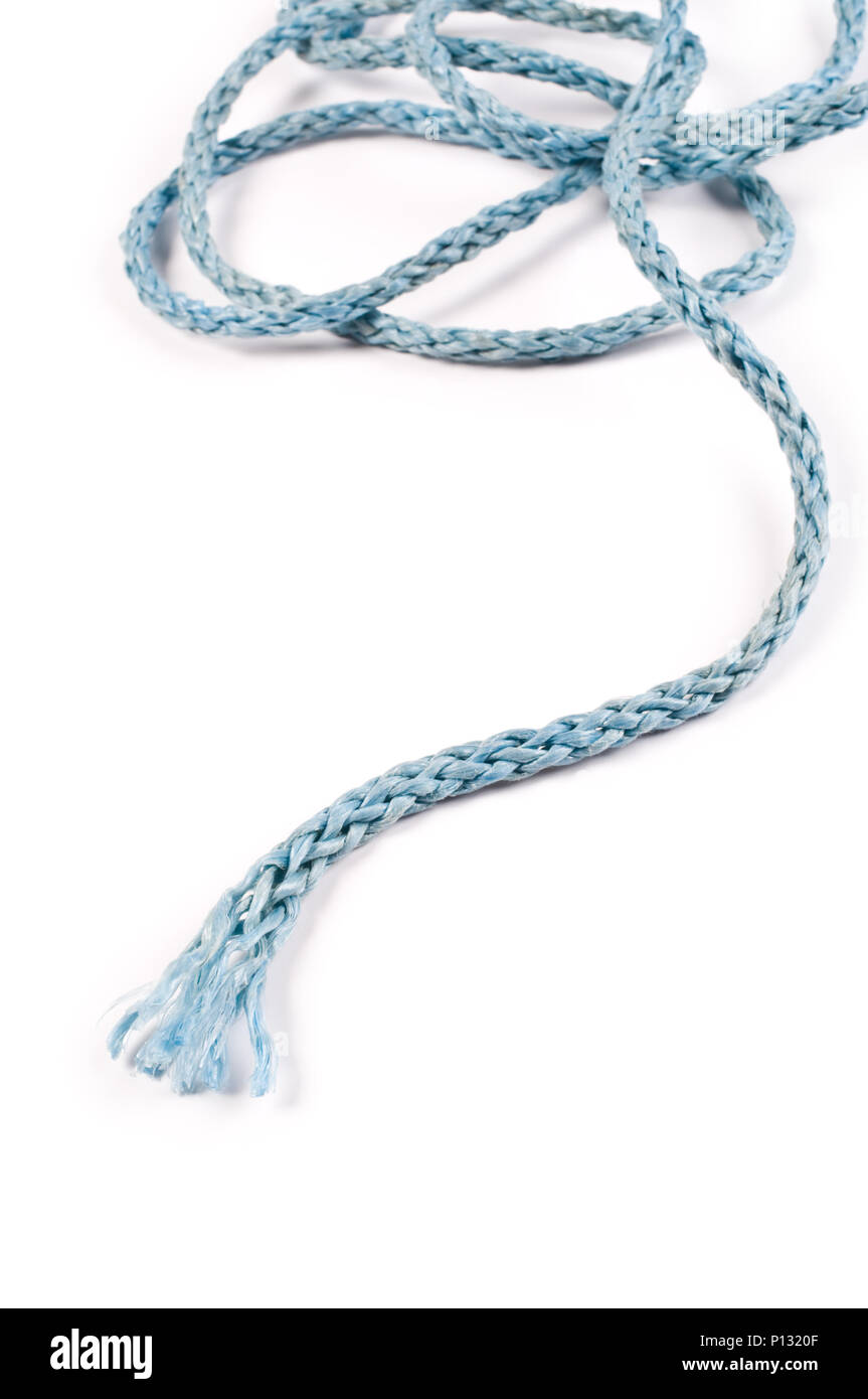 Entangled nylon rope on white background Stock Photo - Alamy