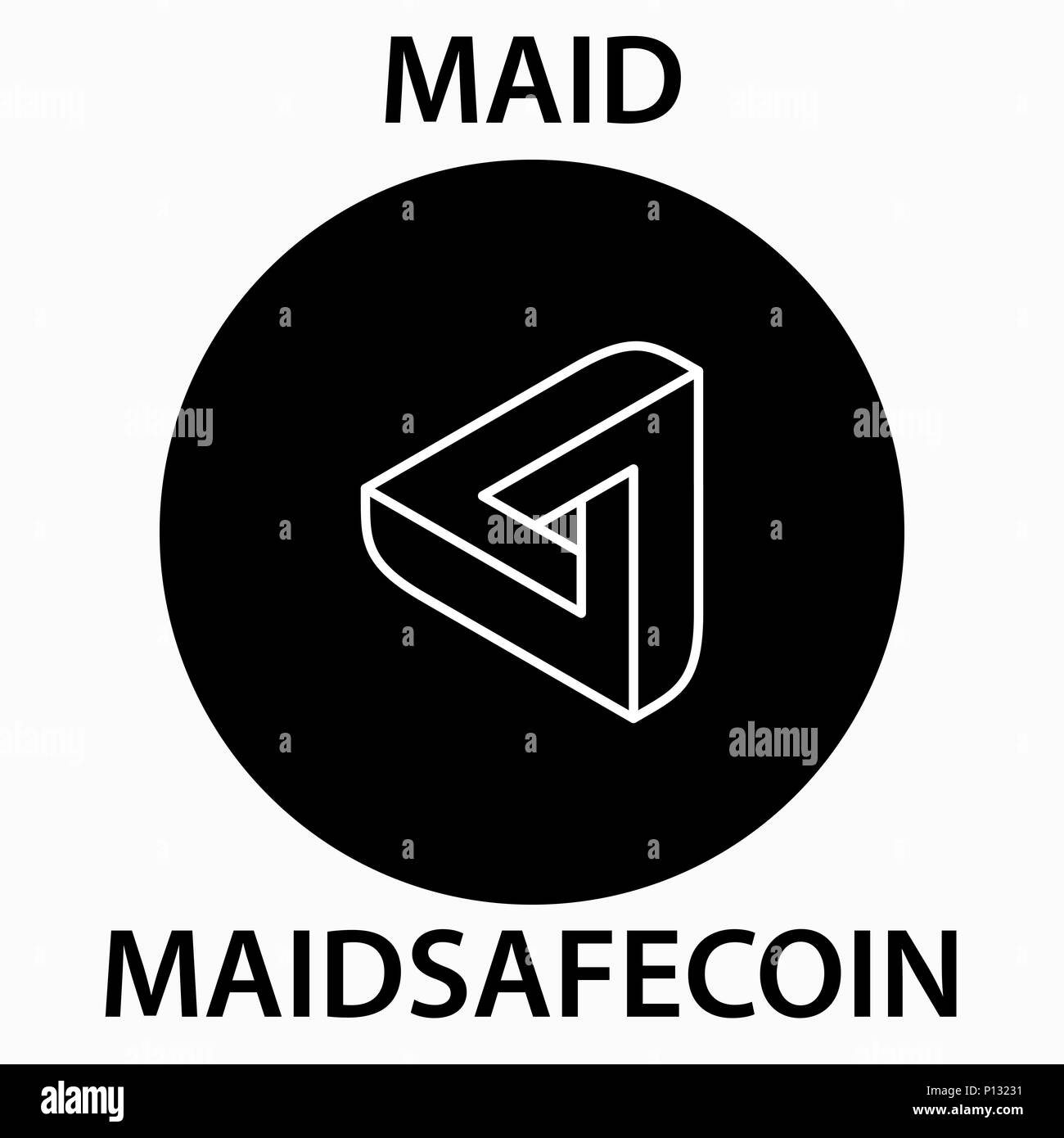 Maid Safe Coin cryptocurrency blockchain icon. Virtual electronic ...