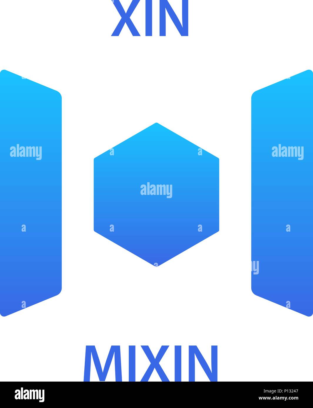 Mixin Coin cryptocurrency blockchain icon. Virtual electronic, internet ...