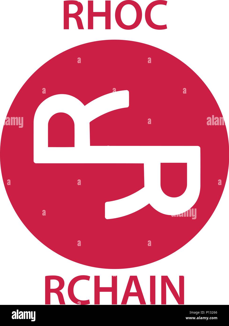 Rchain Coin cryptocurrency blockchain icon. Virtual electronic ...