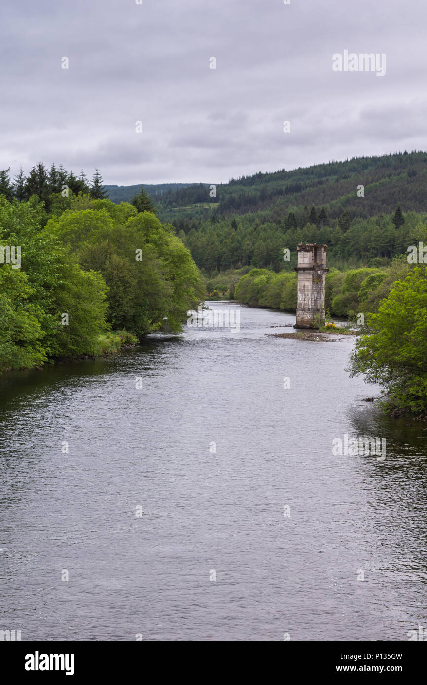 Fort Augustus, Scotland - June 11, 2012: Brown remnant of tower of ...