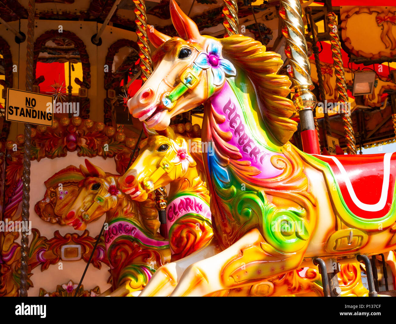 Children fairground carousel horses hi-res stock photography and images ...