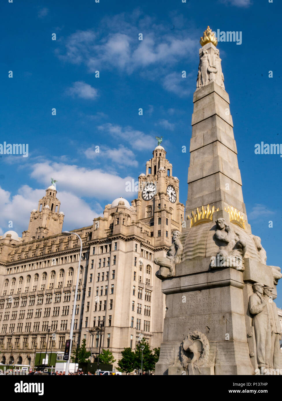 Memorial to the Engine Room Heroes of the Titanic with the Liver ...