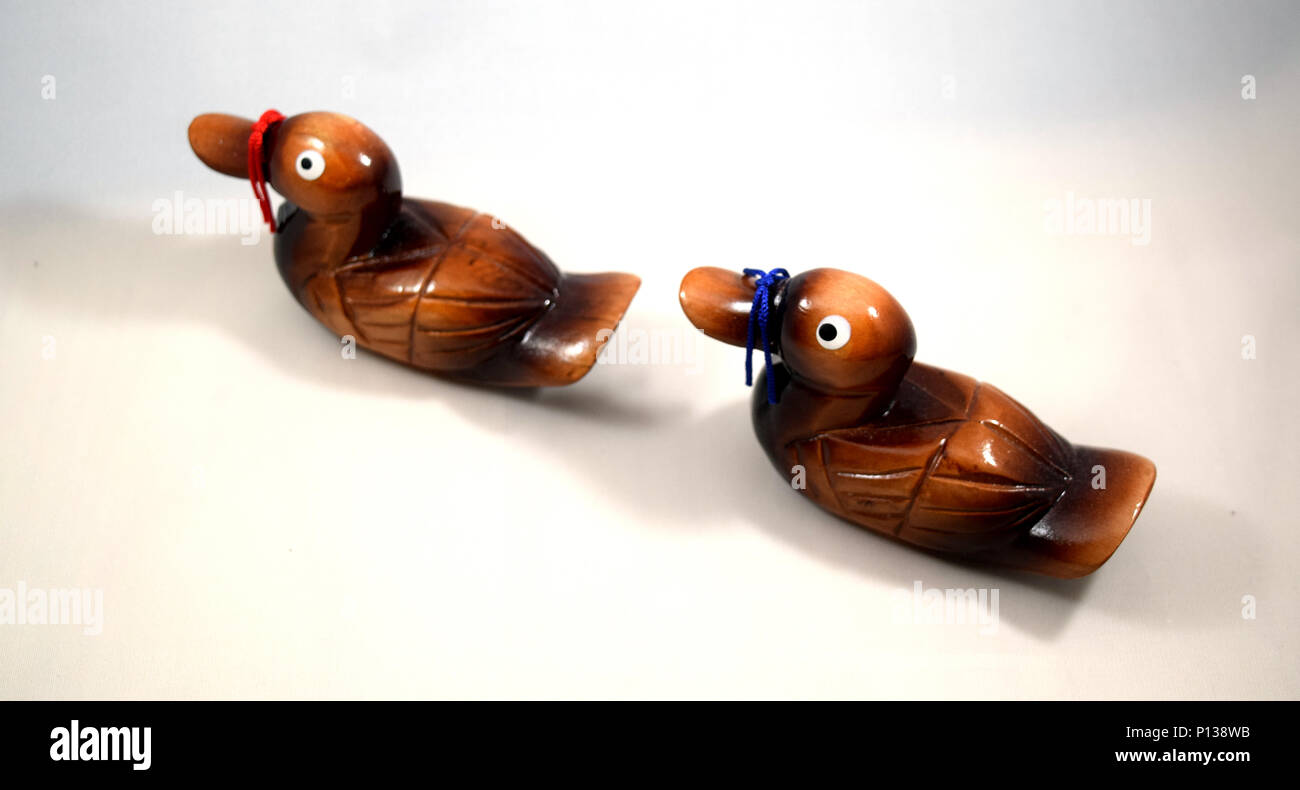 Korean wooden wedding ducks | Beachweddingtips.com