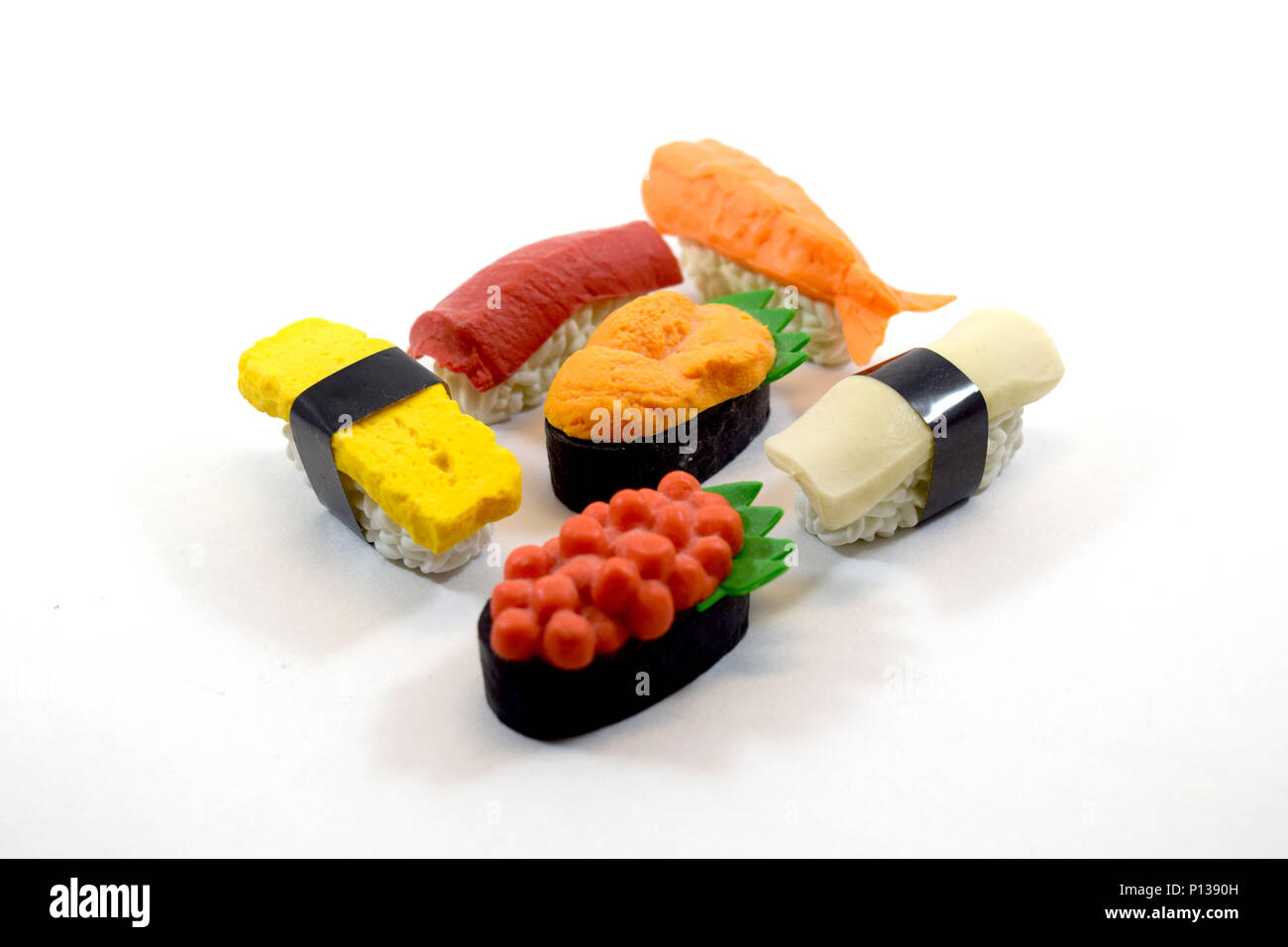 Rubber sushi toys - isolated Stock Photo - Alamy
