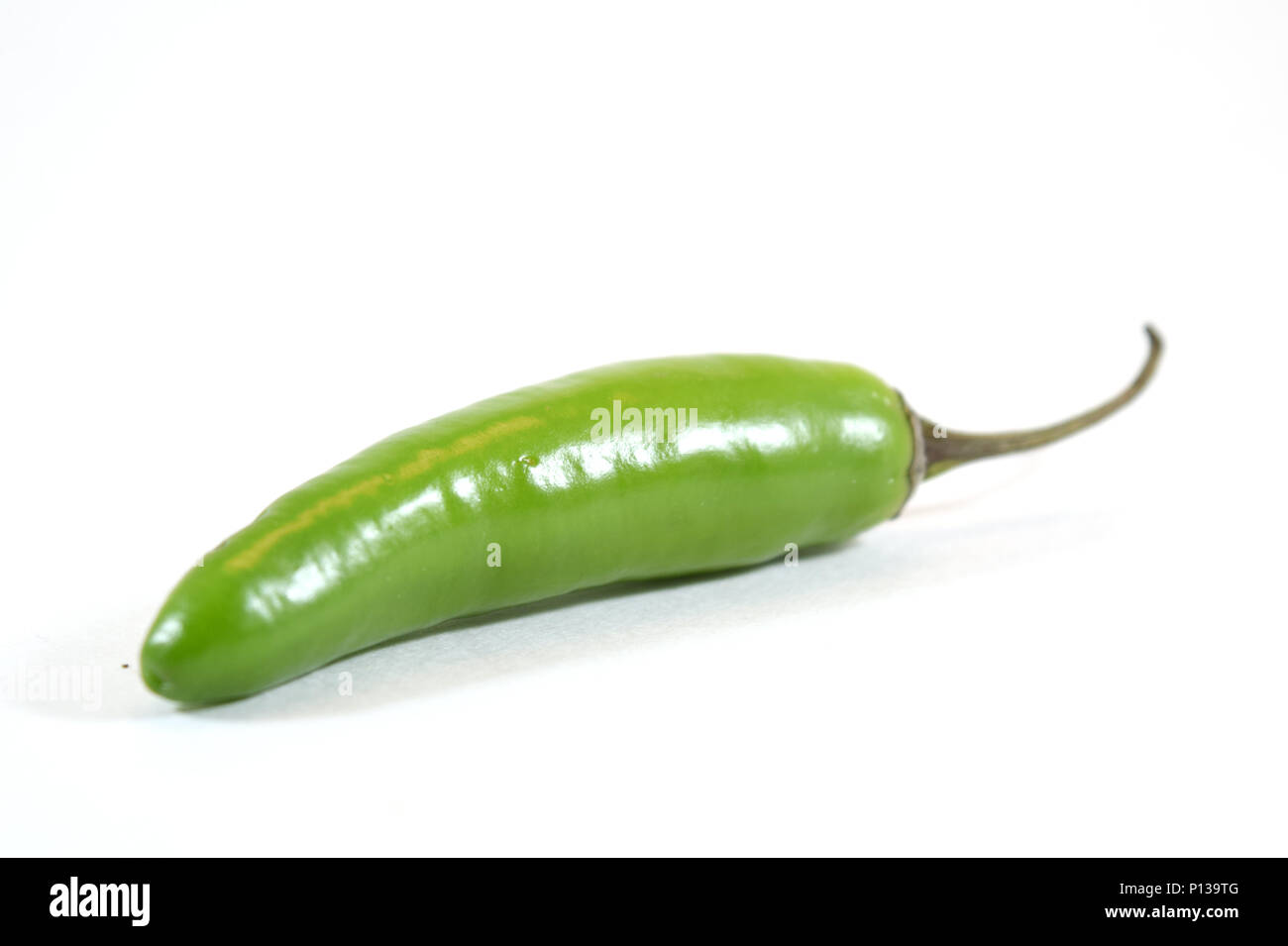 Spicy green serrano pepper (capsicum anuum) - isolated Stock Photo - Alamy