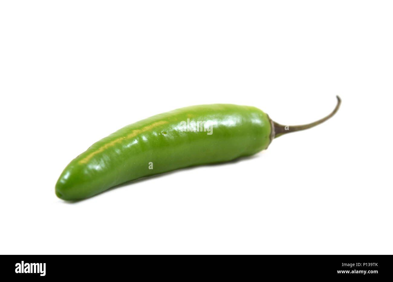Spicy green serrano pepper (capsicum anuum) - isolated Stock Photo - Alamy