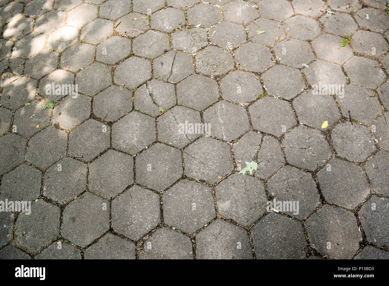 Hexagon pattern stone walkway street or road for texture or background ...