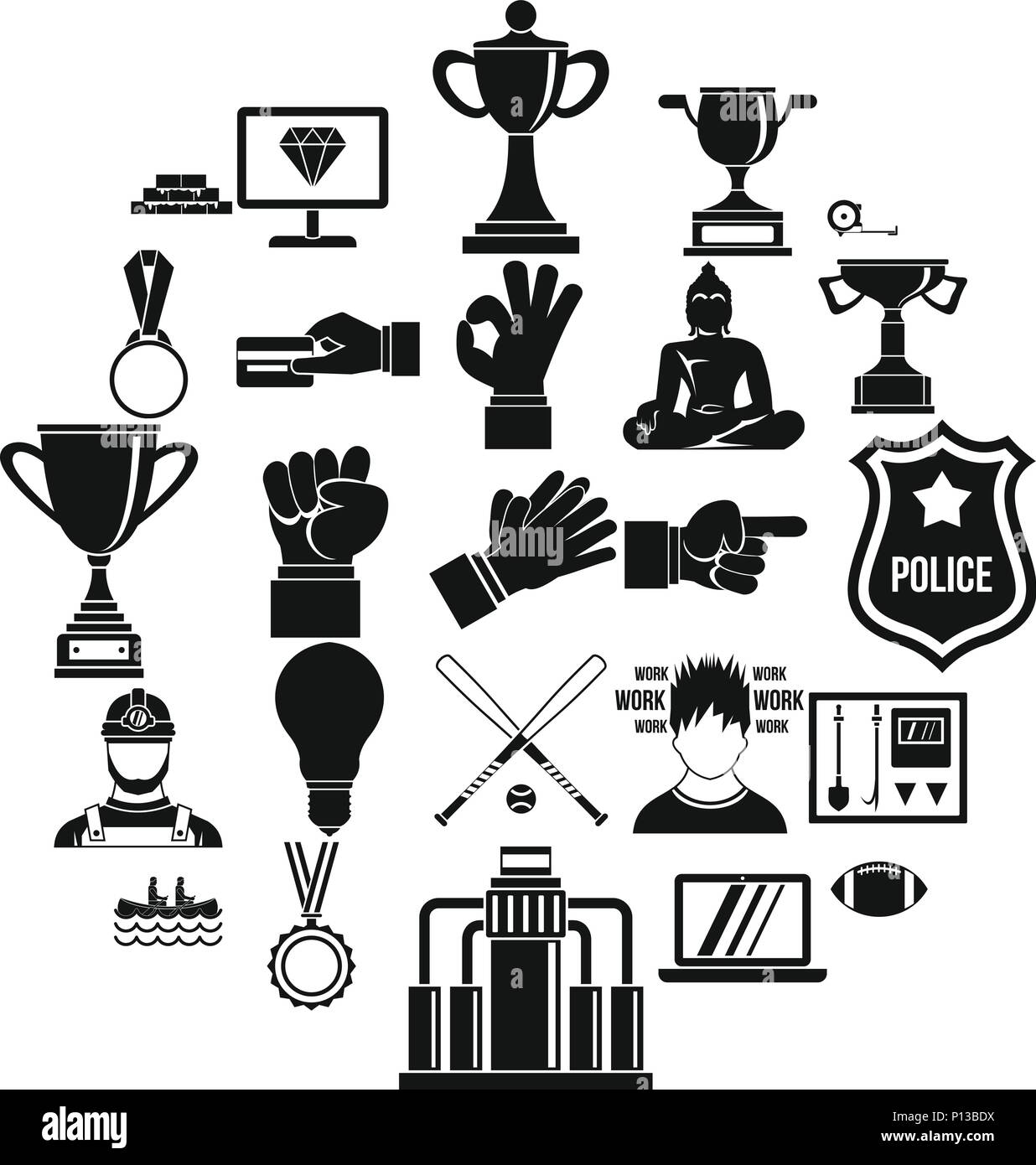 Chief icons set, simple style Stock Vector Image & Art - Alamy