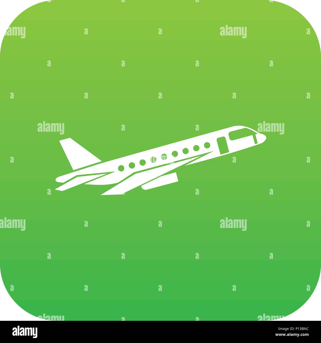 Airplane taking off icon digital green Stock Vector Image & Art - Alamy