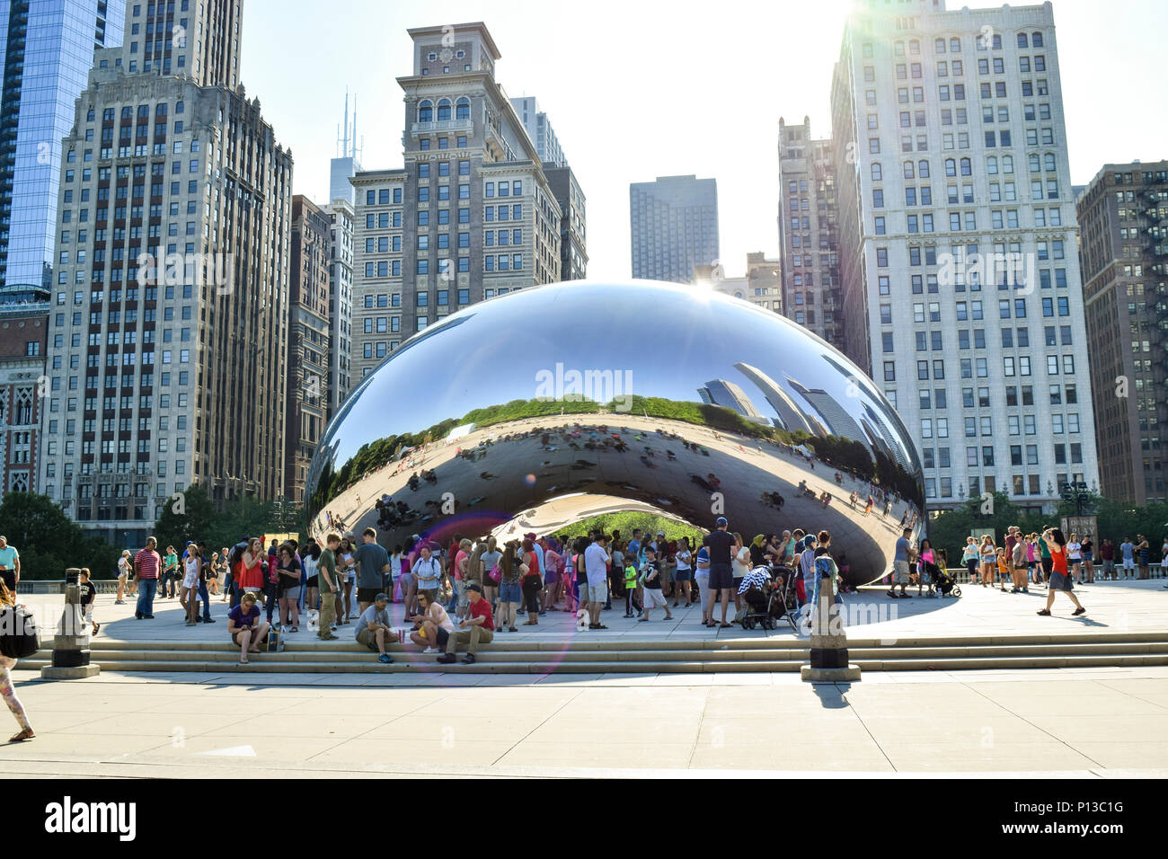 CHICAGO, ILLINOIS (USA) - JULY 22nd, 2016: Millennium Park, Chicago ...