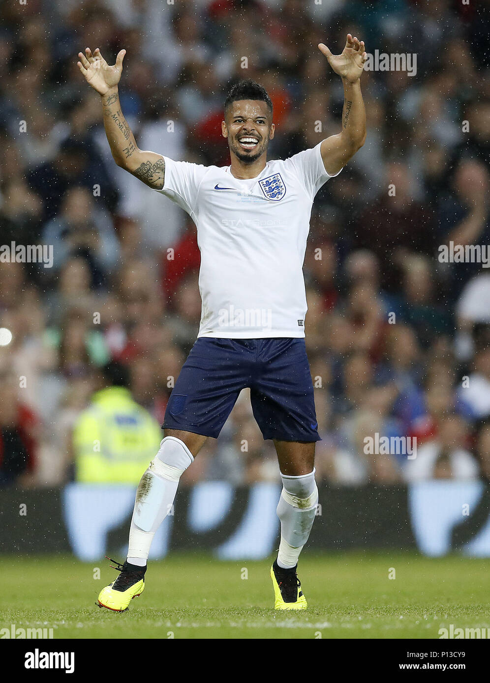 England's Jeremy Lynch celebrates scoring his side's second goal of the ...