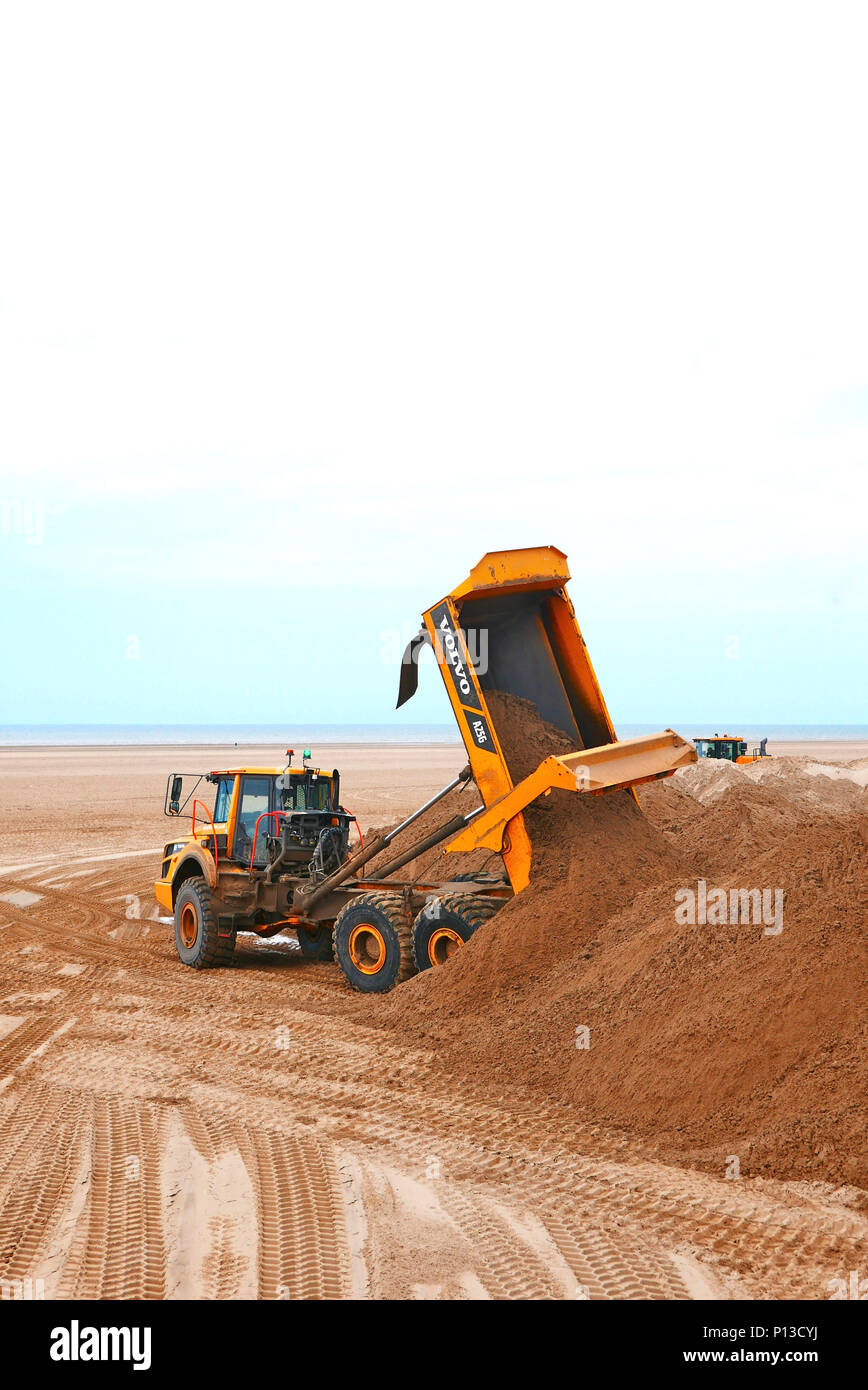 Sand extraction taking place on St Annes beach,Lancashire,UK Stock ...