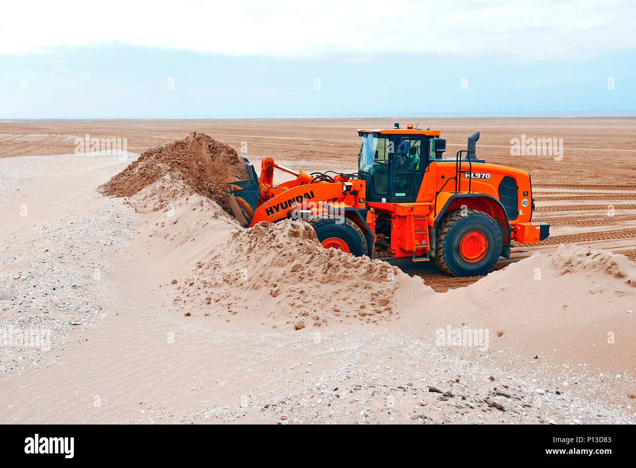 Sand extraction taking place on St Annes beach,Lancashire,UK Stock ...