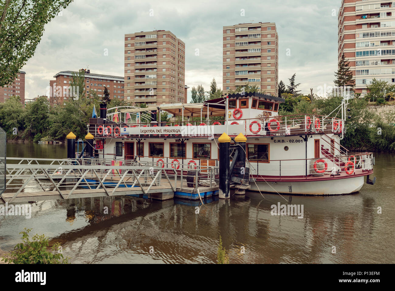 The legend of the pisuerga, ship sailing through the historic river of ...