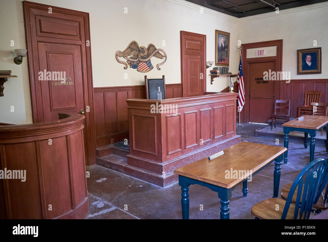 Old Western Court Room Stock Photo - Alamy