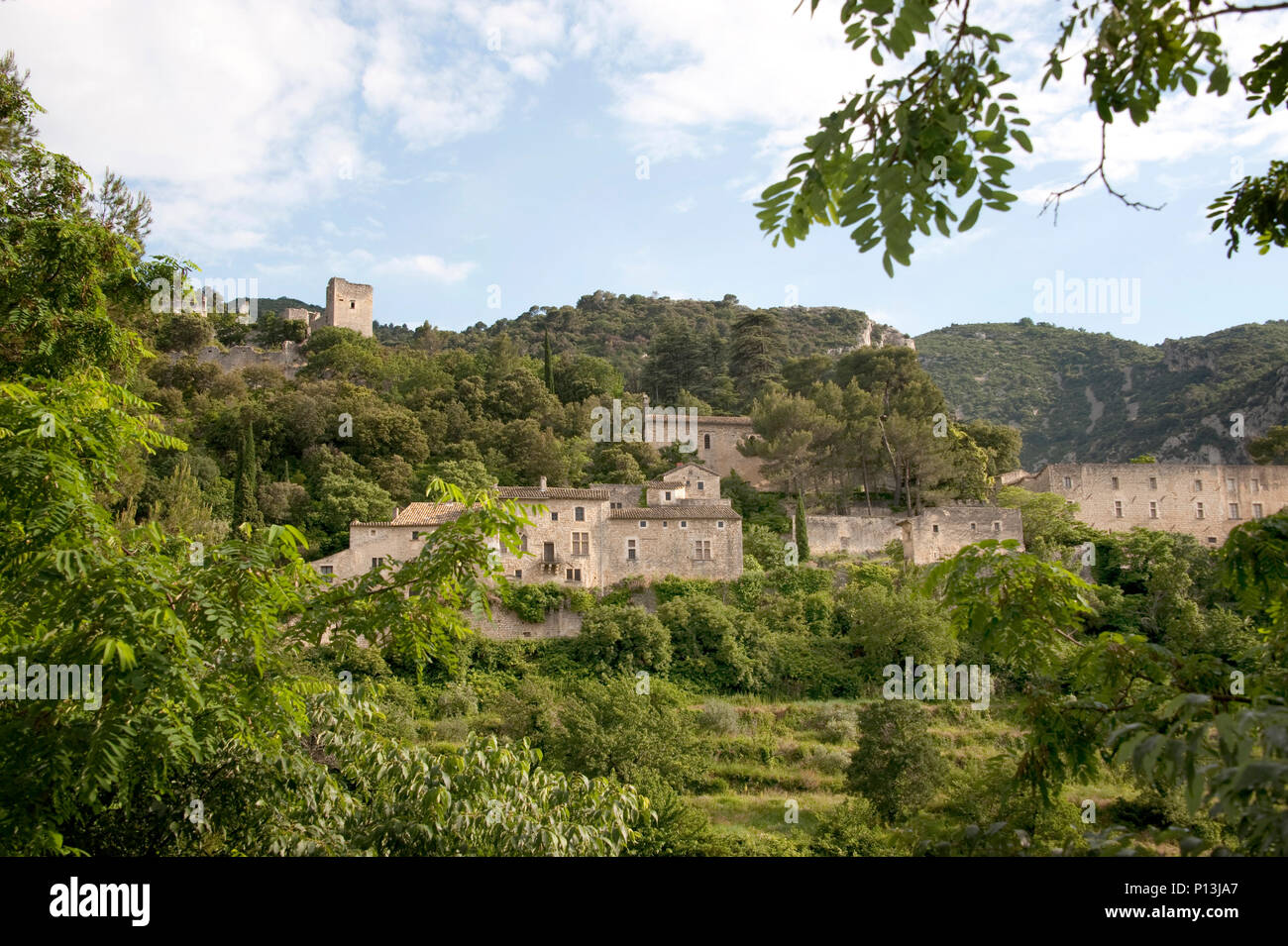 Panoramic view of Oppede-le-Vieux in the Luberon, Provence, France ...
