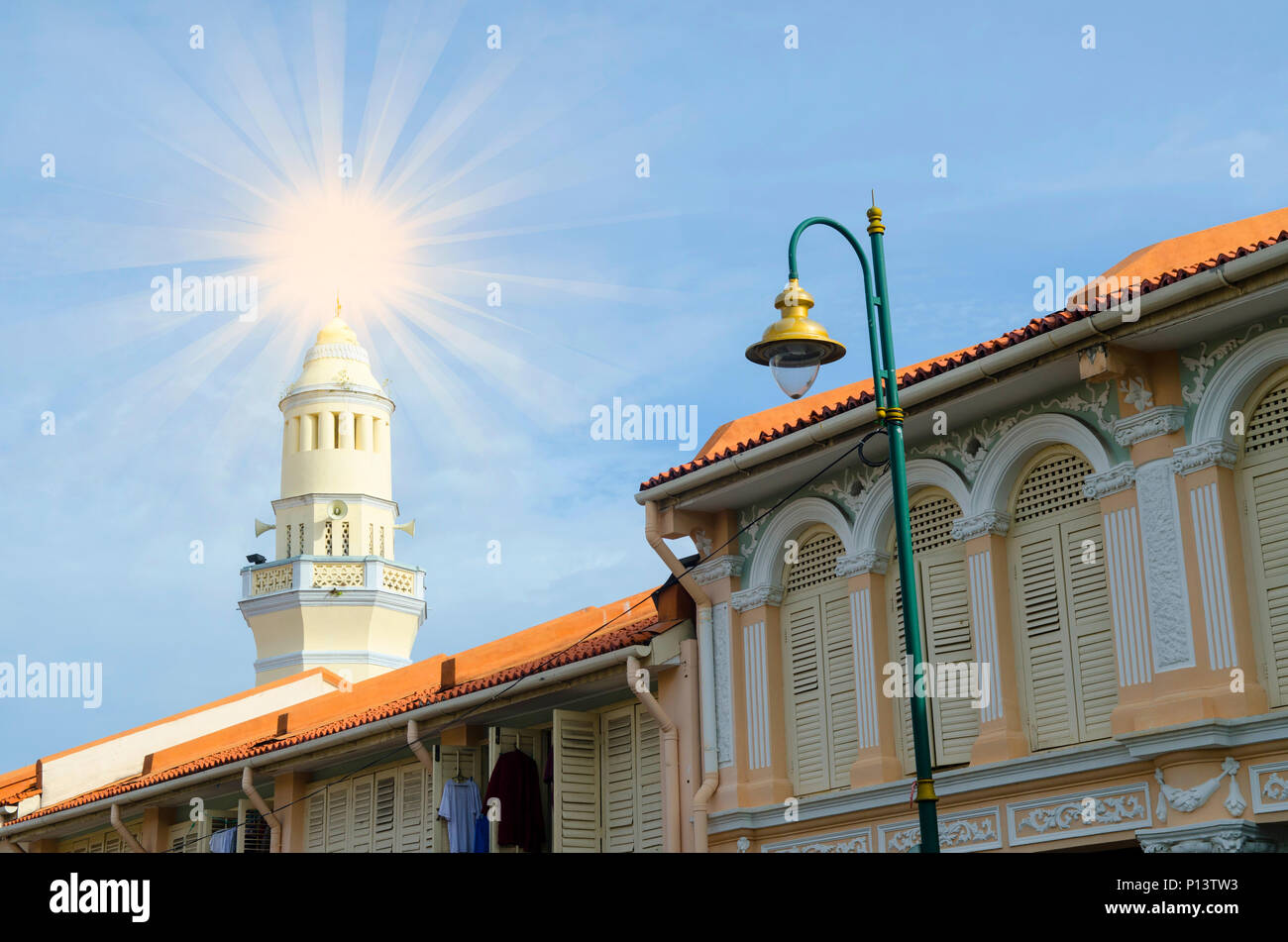 Cityscape of buildings under blue sky in Penang, Malaysia, Asia Stock ...