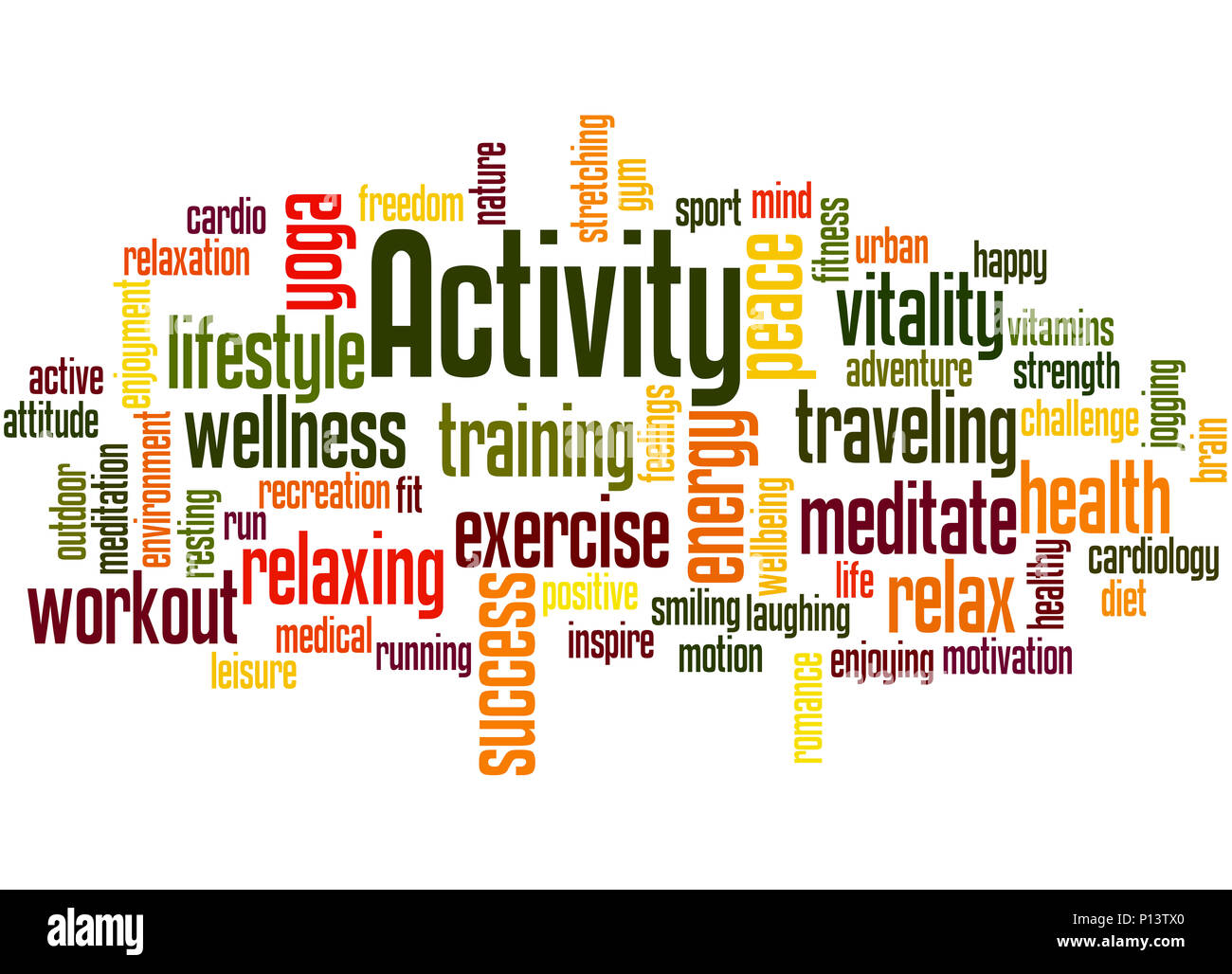 Activity, word cloud concept on white background Stock Photo - Alamy