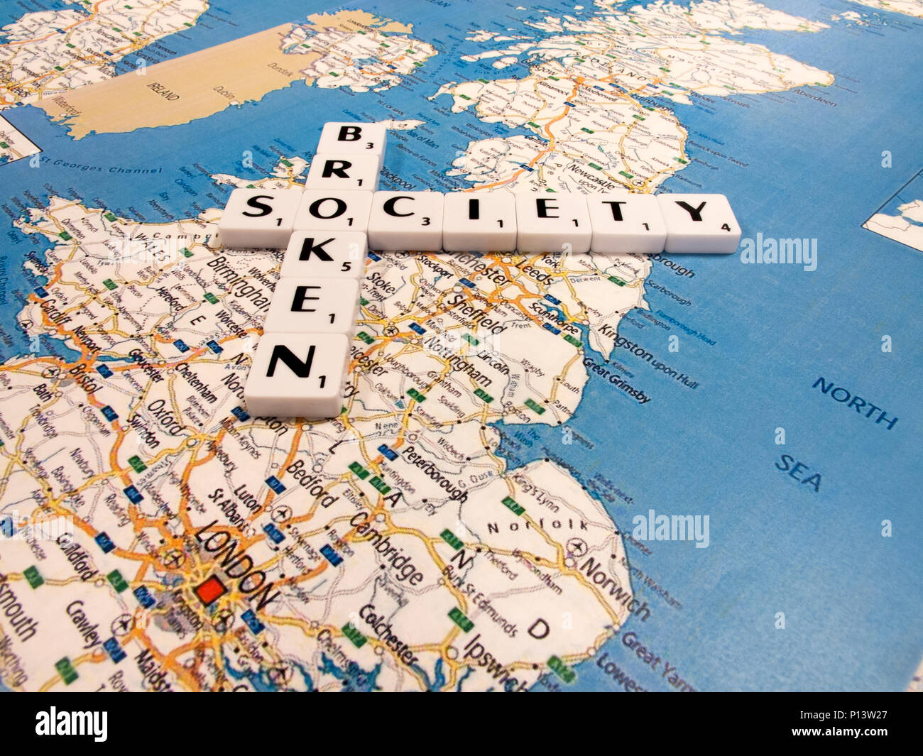 representation of broken society, a perceived or apparent general ...