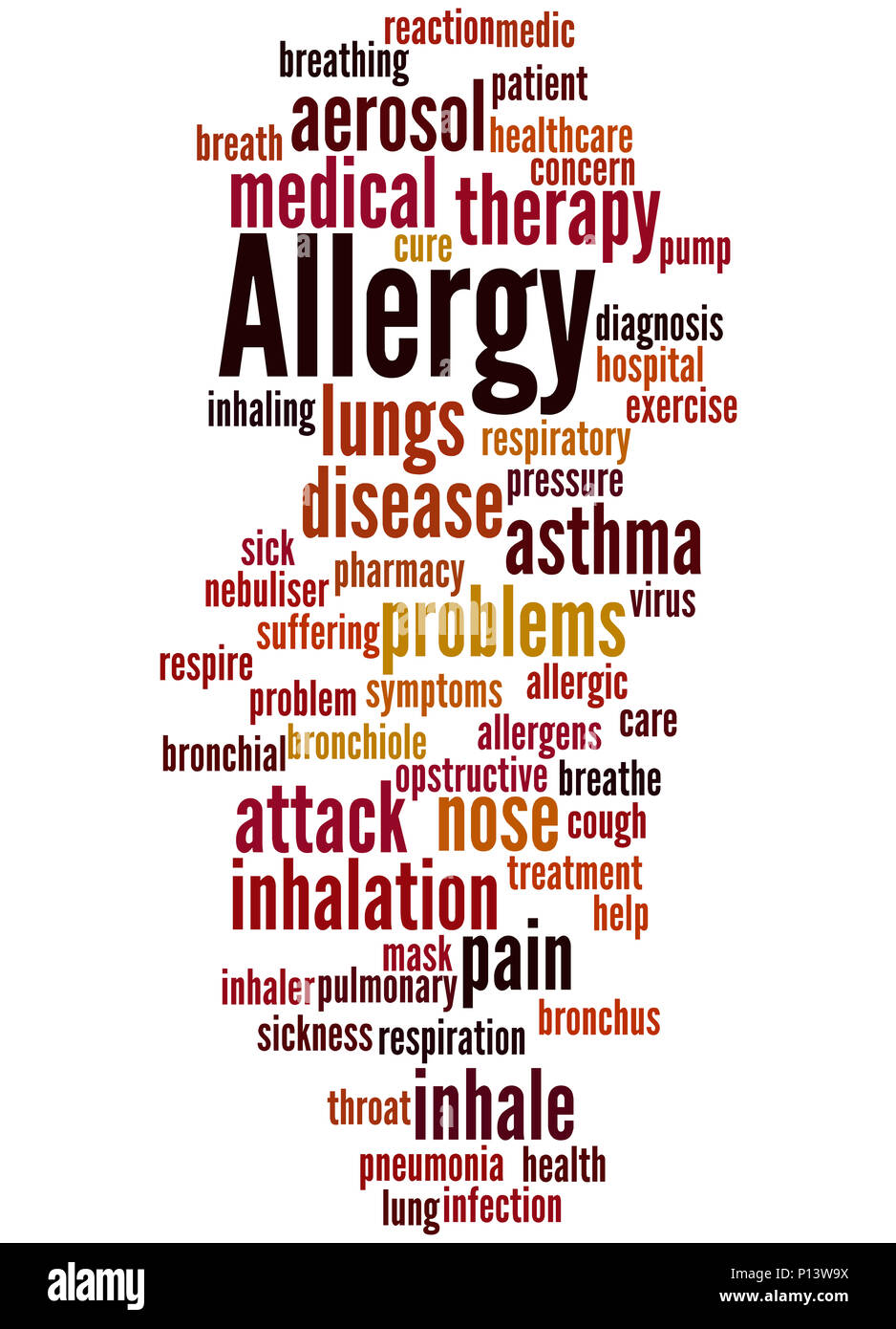 Allergy word cloud concept on white background Stock Photo - Alamy
