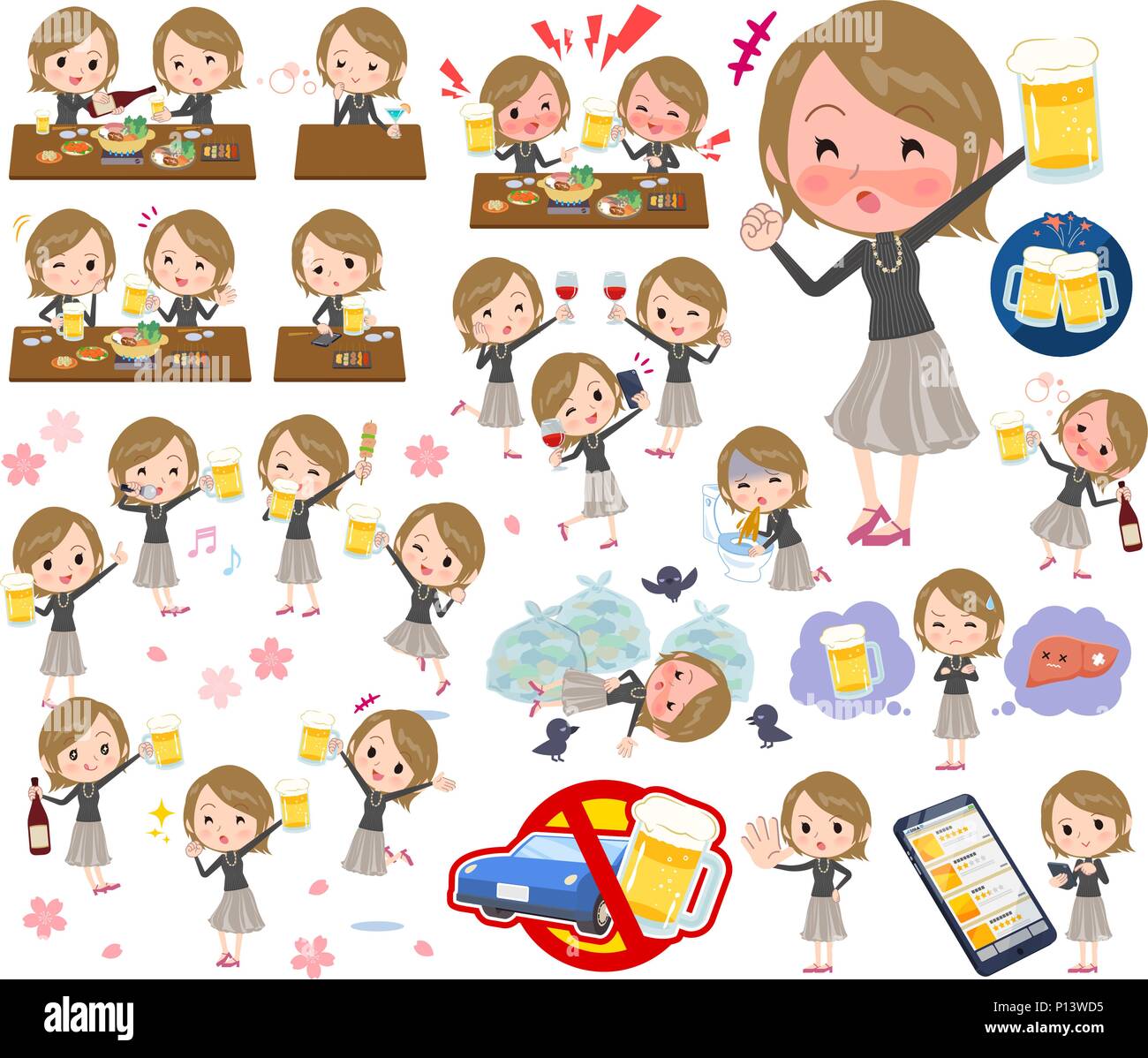 College student drinking alcohol Stock Vector Images - Alamy