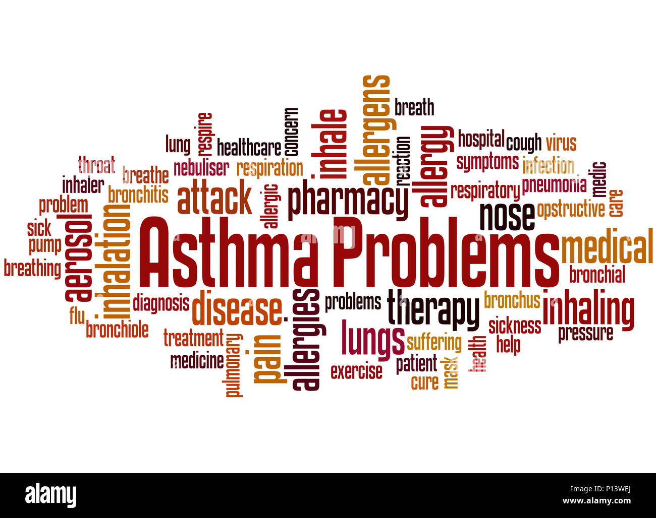 Asthma problems, word cloud concept on white background Stock Photo - Alamy