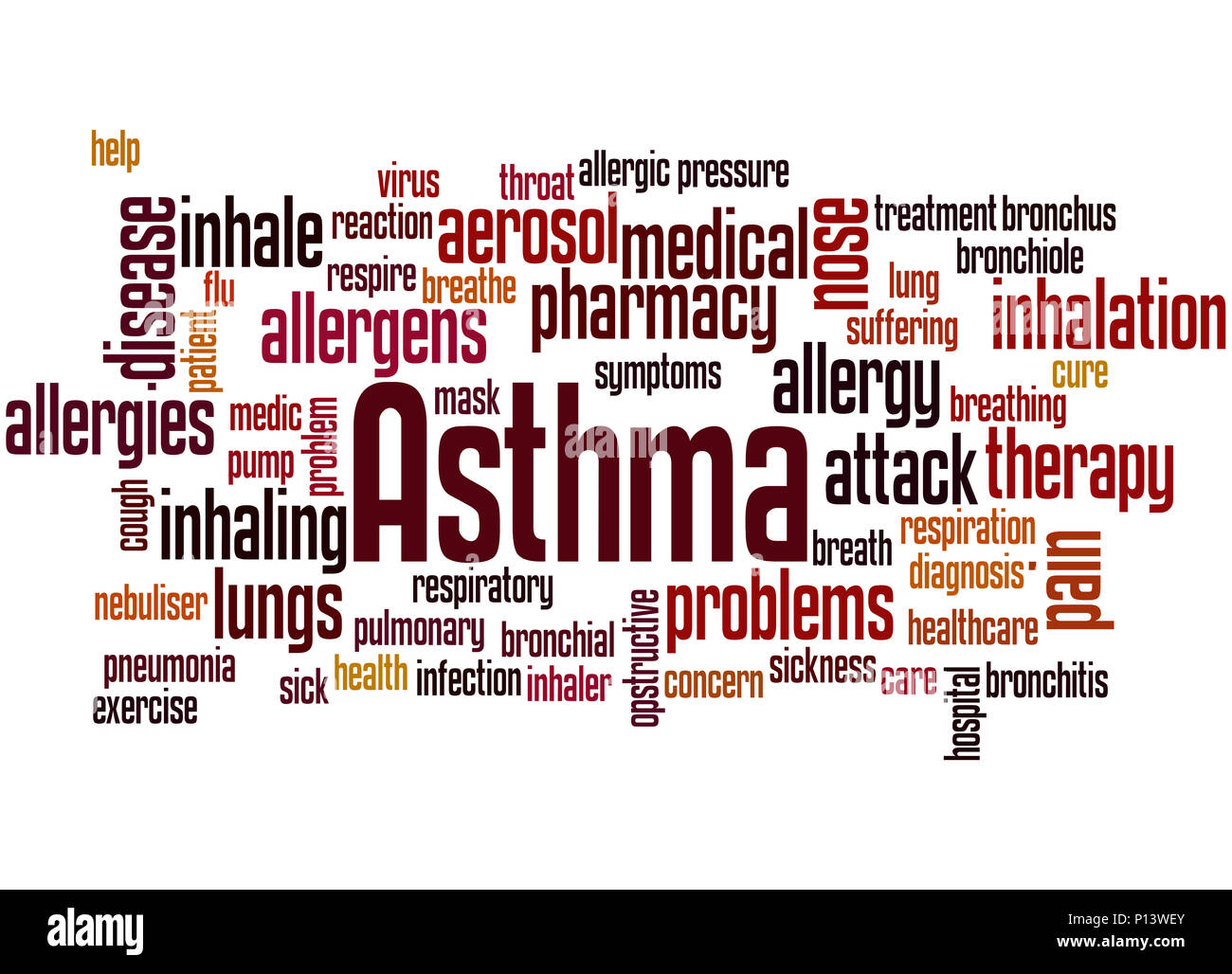 Asthma, word cloud concept on white background Stock Photo - Alamy