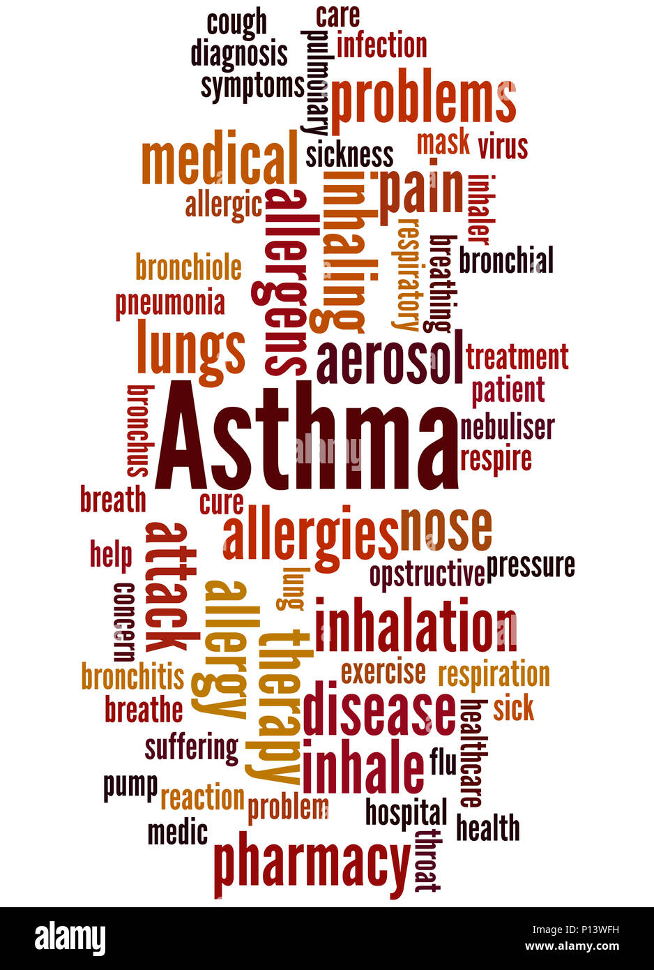 Asthma, word cloud concept on white background Stock Photo - Alamy