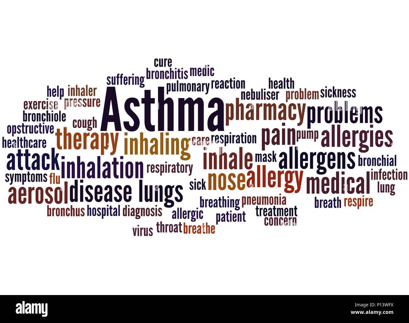 Asthma, word cloud concept on white background Stock Photo - Alamy