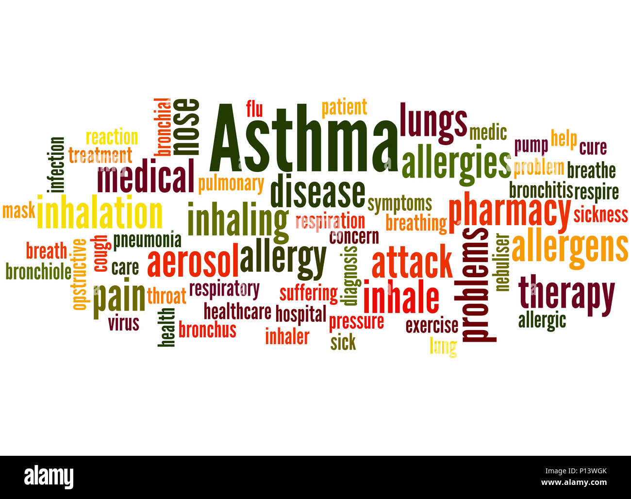 Asthma, word cloud concept on white background Stock Photo - Alamy