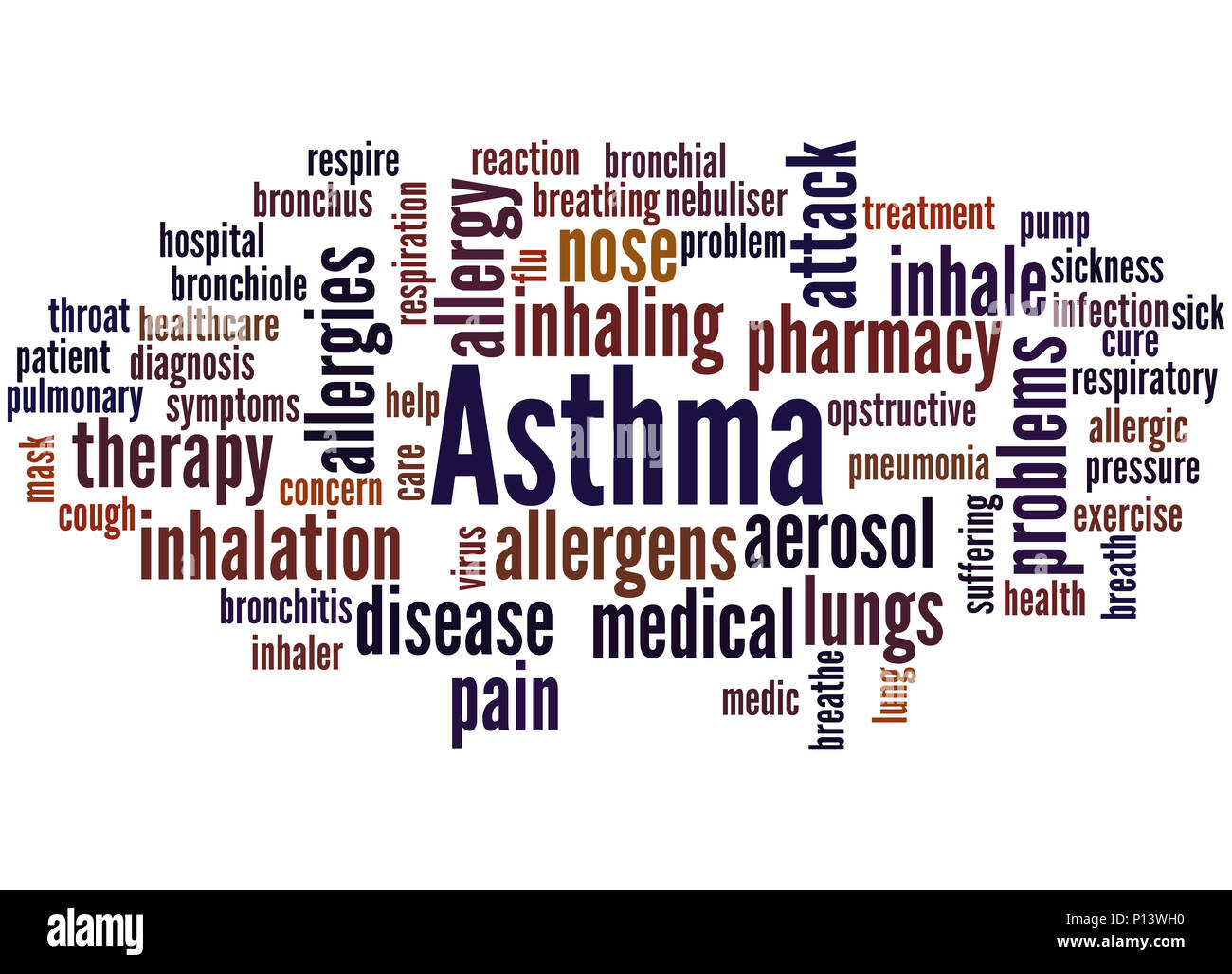 Asthma, word cloud concept on white background Stock Photo - Alamy