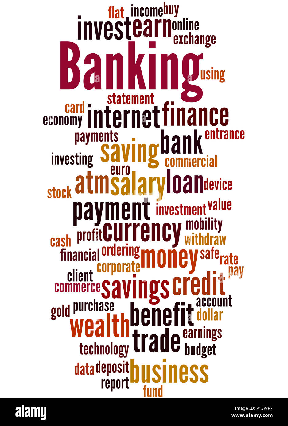 Banking, word cloud concept on white background Stock Photo - Alamy
