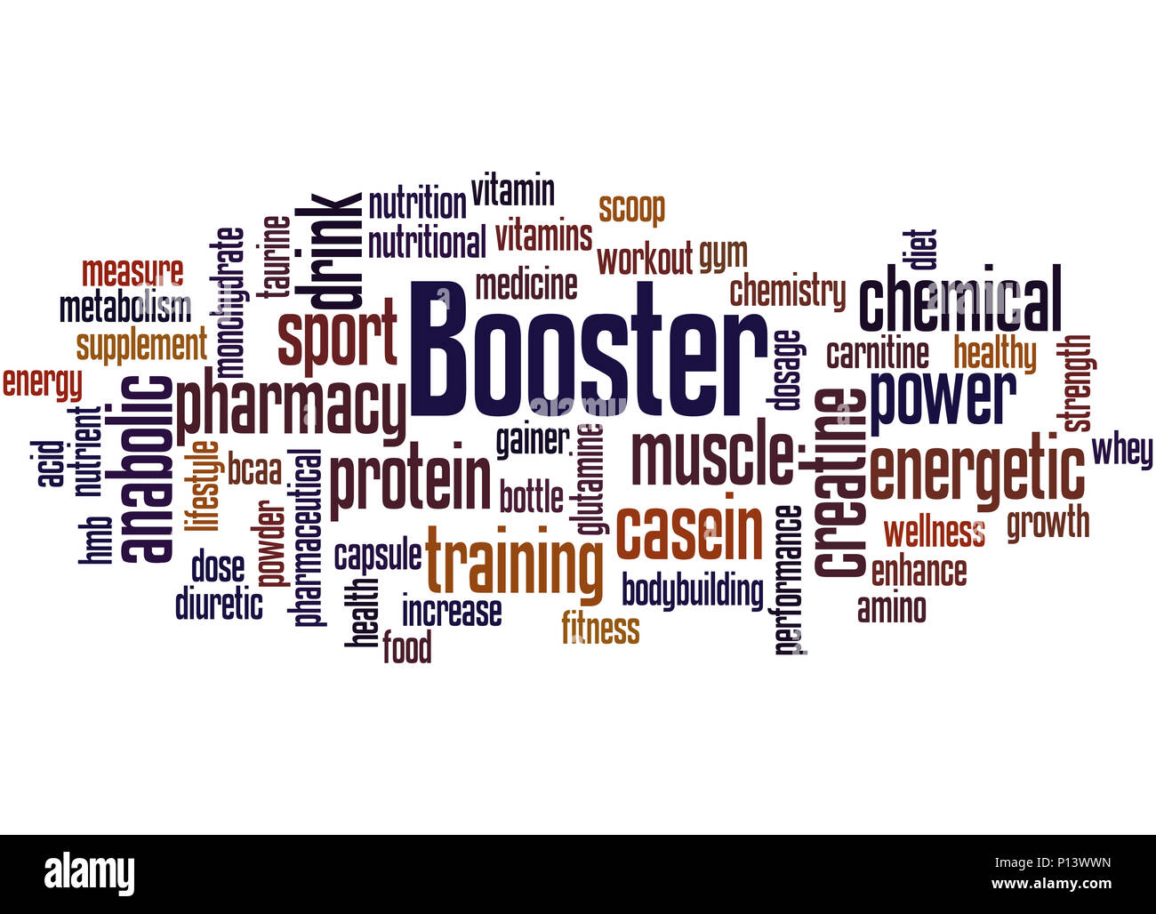 Booster, word cloud concept on white background Stock Photo - Alamy