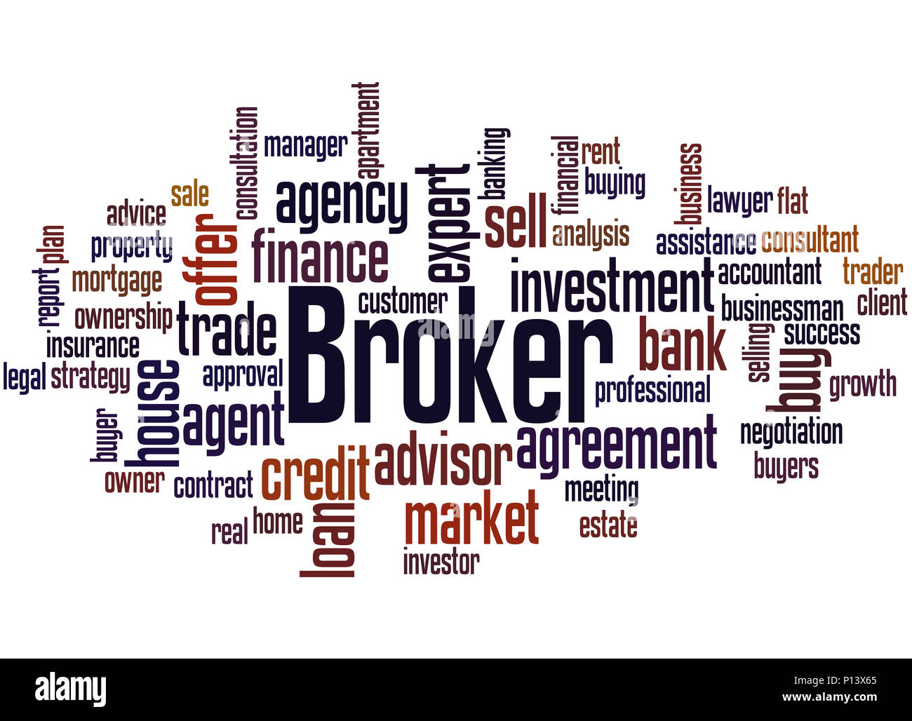 Broker, word cloud concept on white background Stock Photo - Alamy