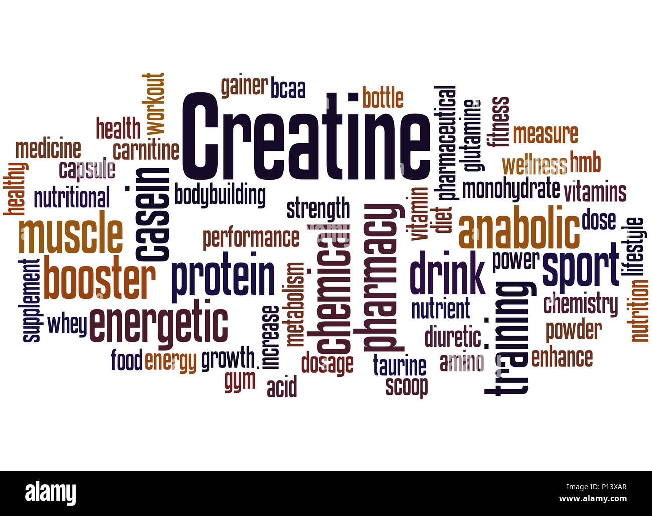 Creatine, word cloud concept on white background Stock Photo - Alamy