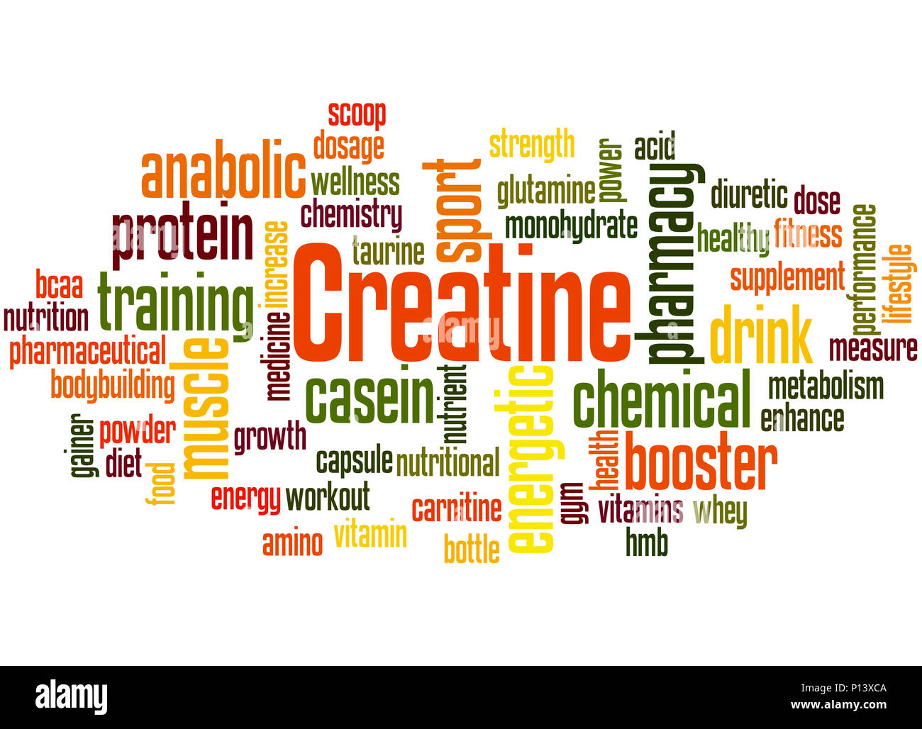 Creatine, word cloud concept on white background Stock Photo - Alamy