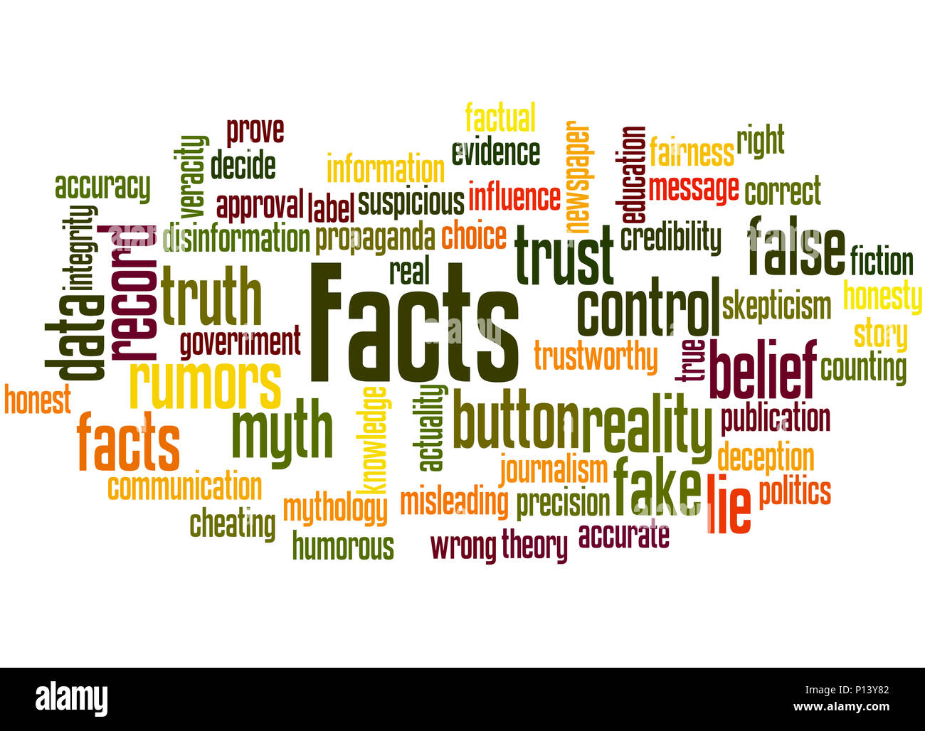 Facts, word cloud concept on white background Stock Photo - Alamy