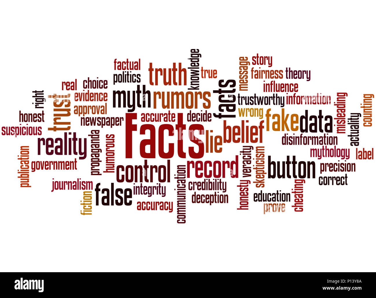 Facts, word cloud concept on white background Stock Photo - Alamy