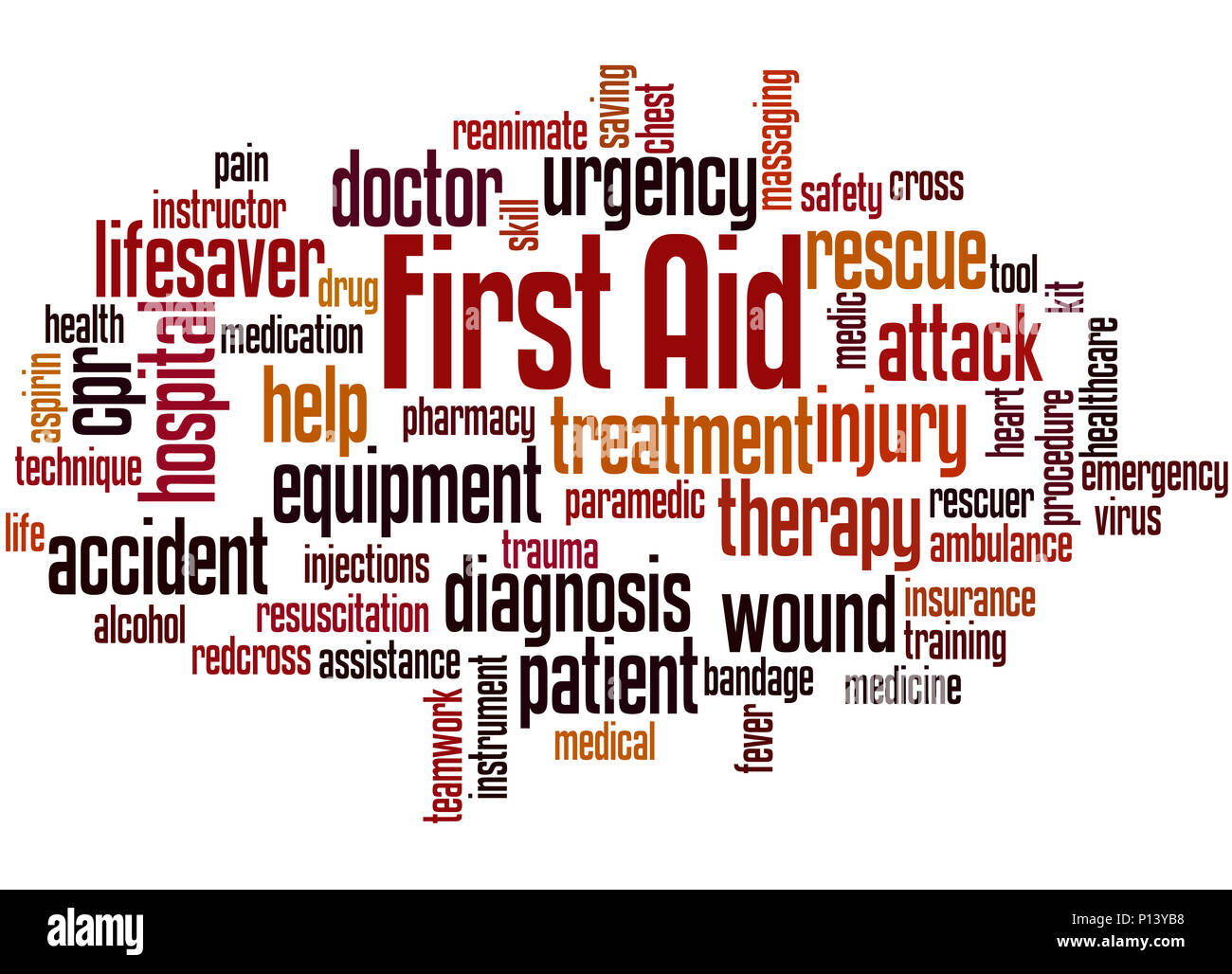 First aid, word cloud concept on white background Stock Photo - Alamy